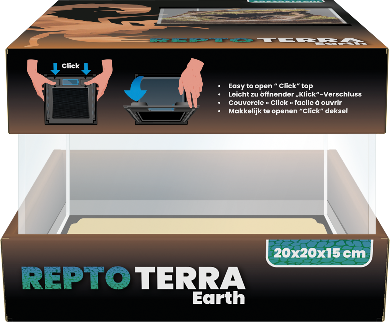 Terrarium bas Repto Terra Earth 20x20x15 Habitat pour insectes et plantes